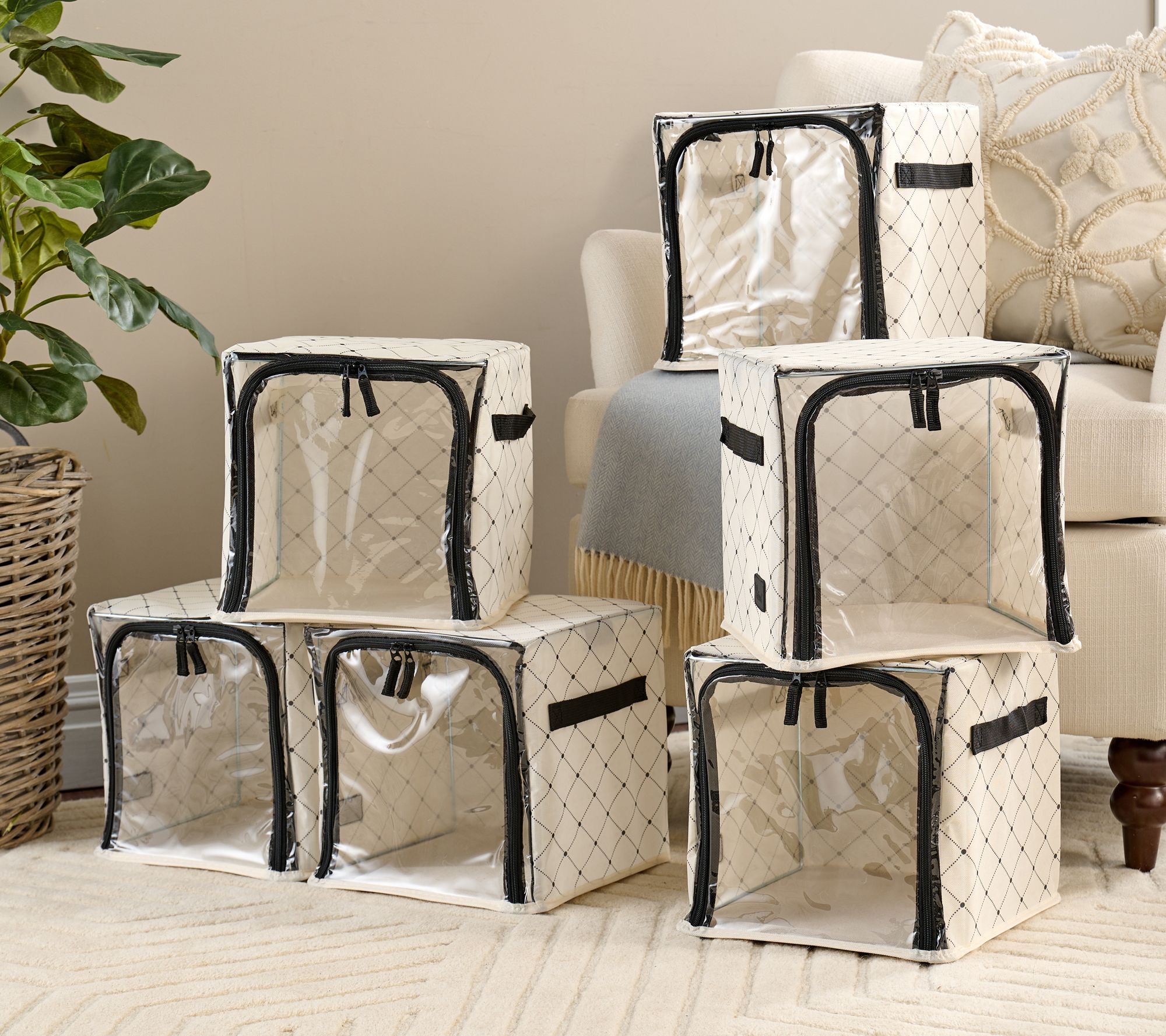"As Is" Periea Set of 6 Collapsible 10.5" Storage Cubes - QVC.com