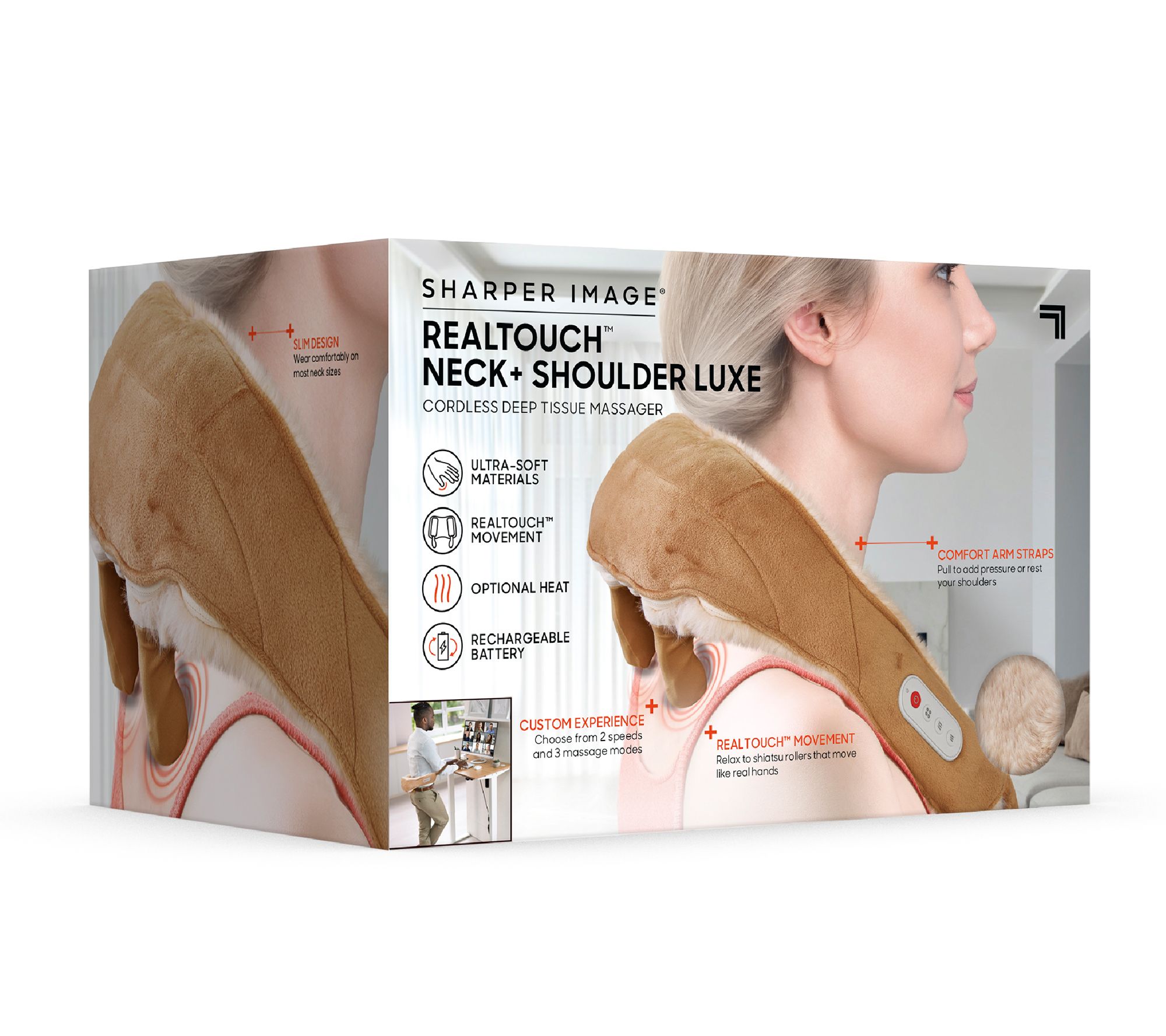 Sharper Image Real Touch Neck & Shoulder Shiatsu Massager - QVC.com