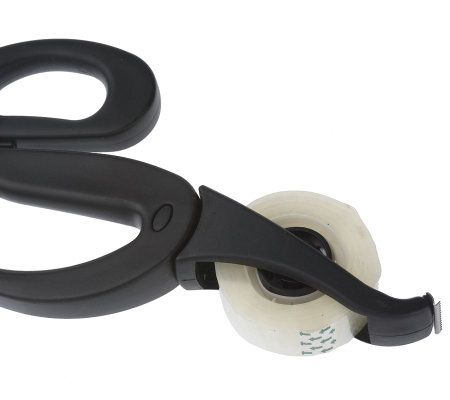Set of 2 Easy Glide Gift Wrapping Shears with 6 Tape Rolls - QVC.com