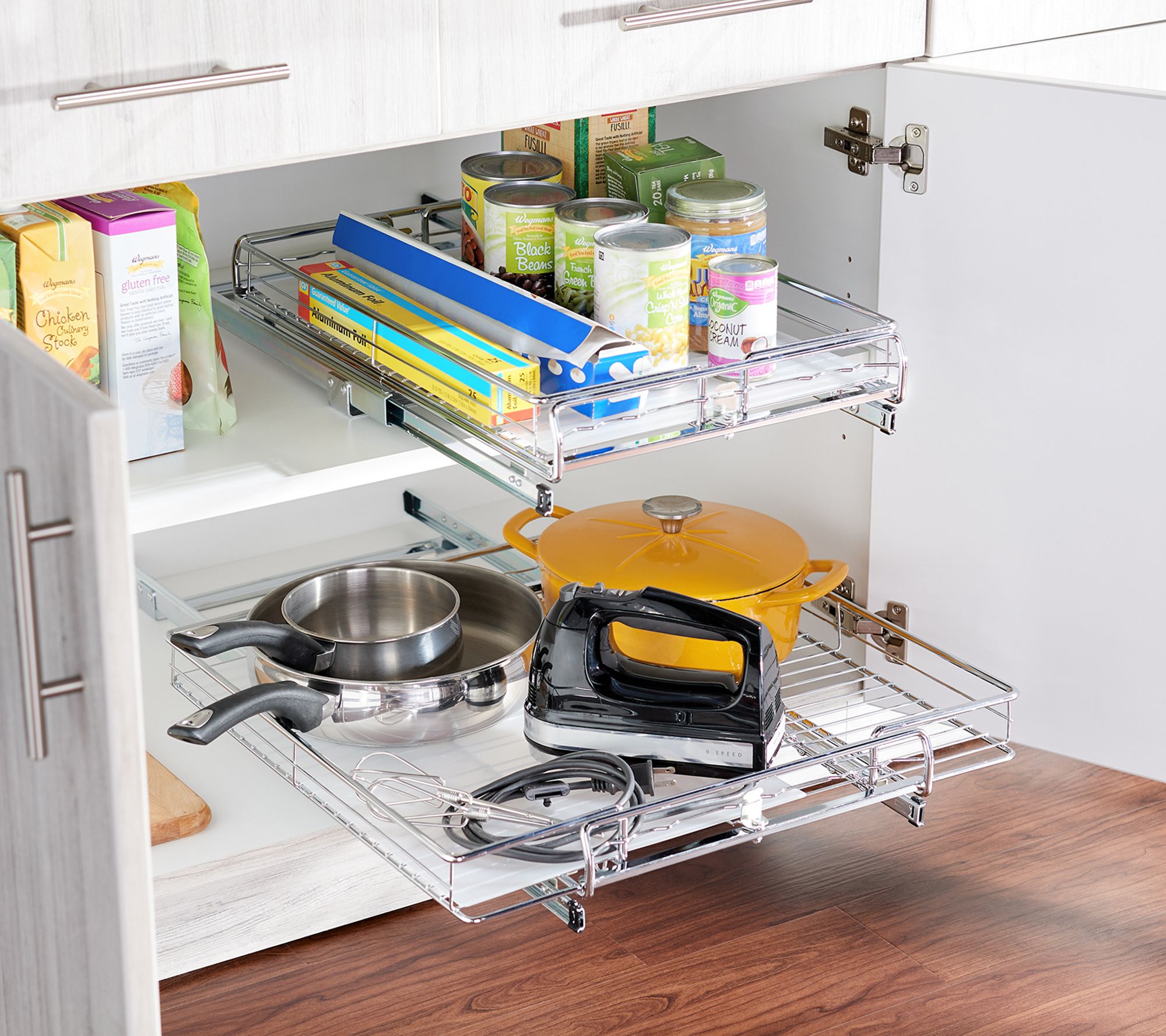 "As Is" Pop-It S/2 Large Expanding Sliding Cabinet Organizers - QVC.com