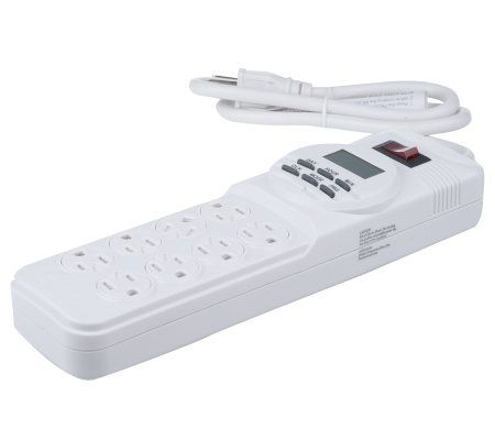 Globe Digital Timer Power Bar with 8 Outlets - Page 1 — QVC.com